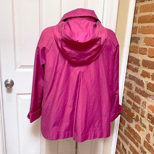 Gallery | Jackets & Coats | Gallery Woman Bright Pink Hooded Swing Rain ...